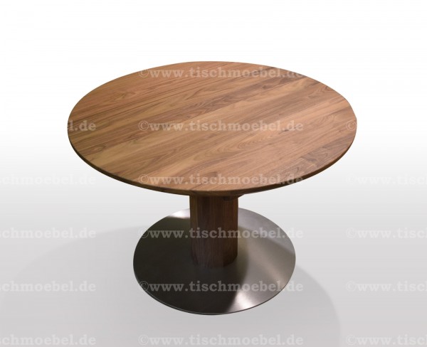 runder Tisch ausziehbar Nussbaum massiv - 140cm Durchmesser ... runder Tisch ausziehbar Nussbaum massiv - 140cm Durchmesser ...